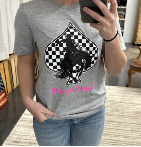 Light Gray Bronc T-shirt – Rocket Donkey